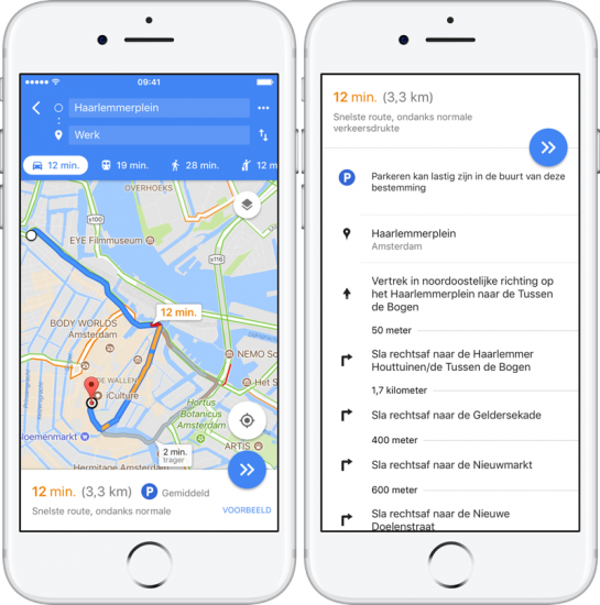 Google Maps toont parkeerdrukte in Amsterdam en 24 andere steden