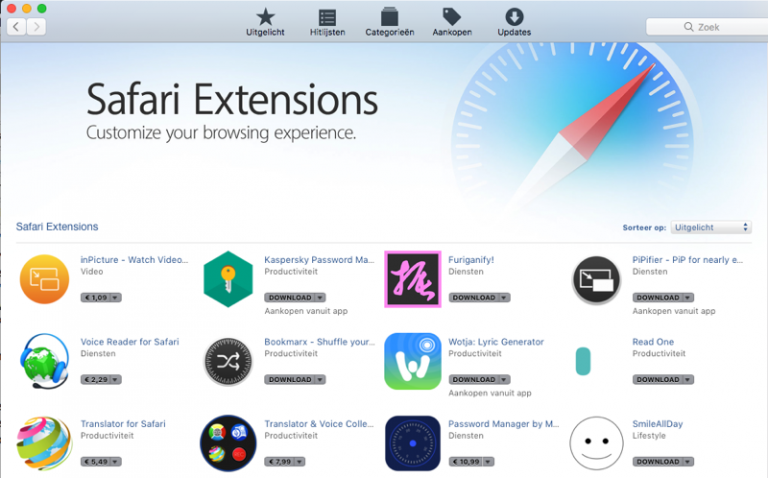 Safari Extensies voortaan via Mac App Store te vinden