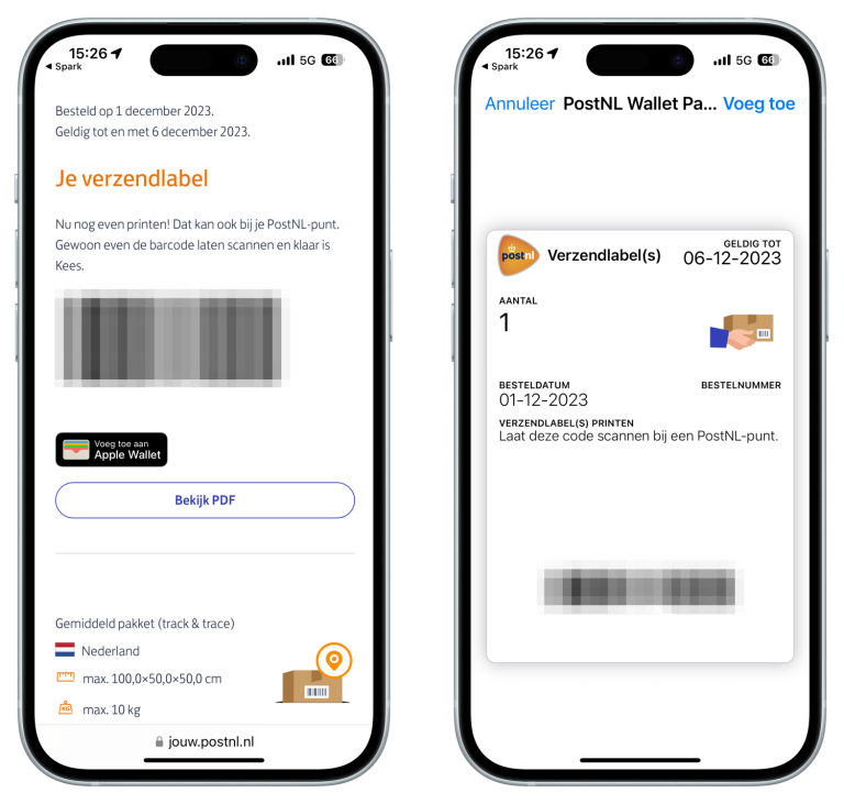 PostNL verzendlabel in Wallet-app zetten: zo doe je dat