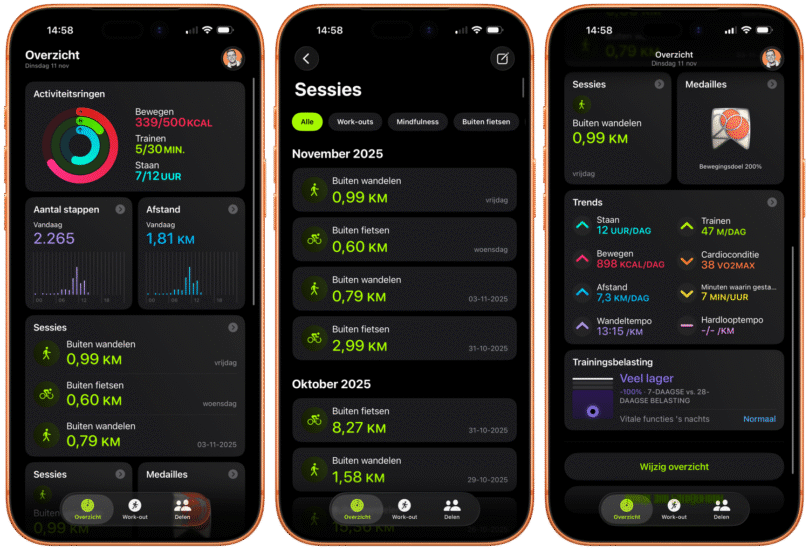 Conditie-app op iPhone gebruiken: workouts, trends en meer
