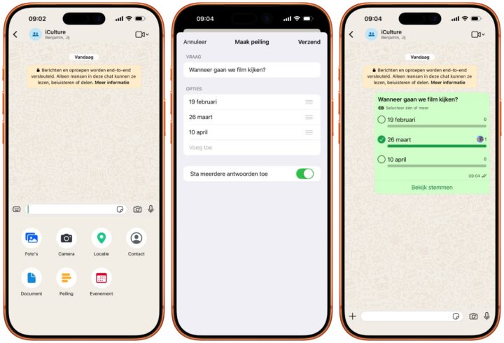 Zo gebruik je WhatsApp als datumprikker